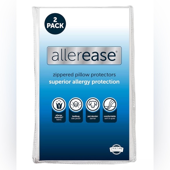 Bedding | Nwt Allerease Pillow Protectors All White Set Of 2 Standardqueen | Poshmark